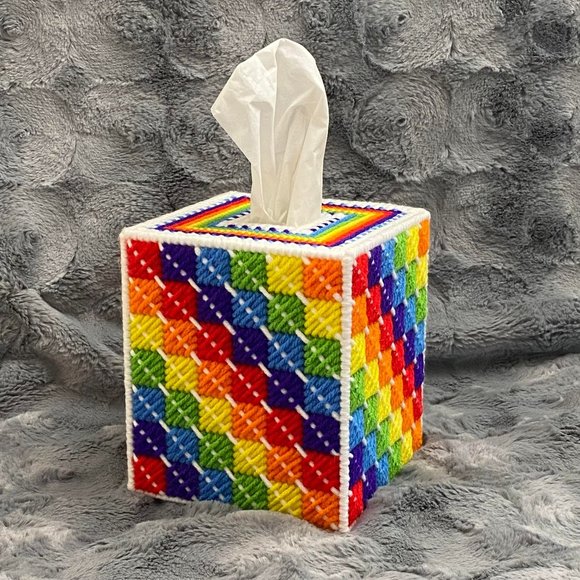 Hand Crafted | Accents | Handcrafted Woven Patterned Rainbow Colored ...